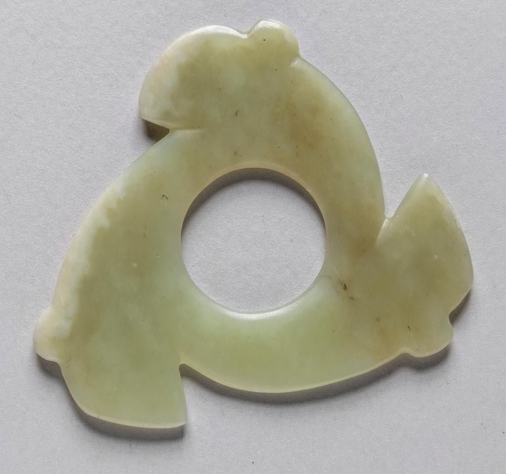 Chinese Neolithic Celadon Jade Notched Disc: Xuanji (7,000-1,700 B.C ...