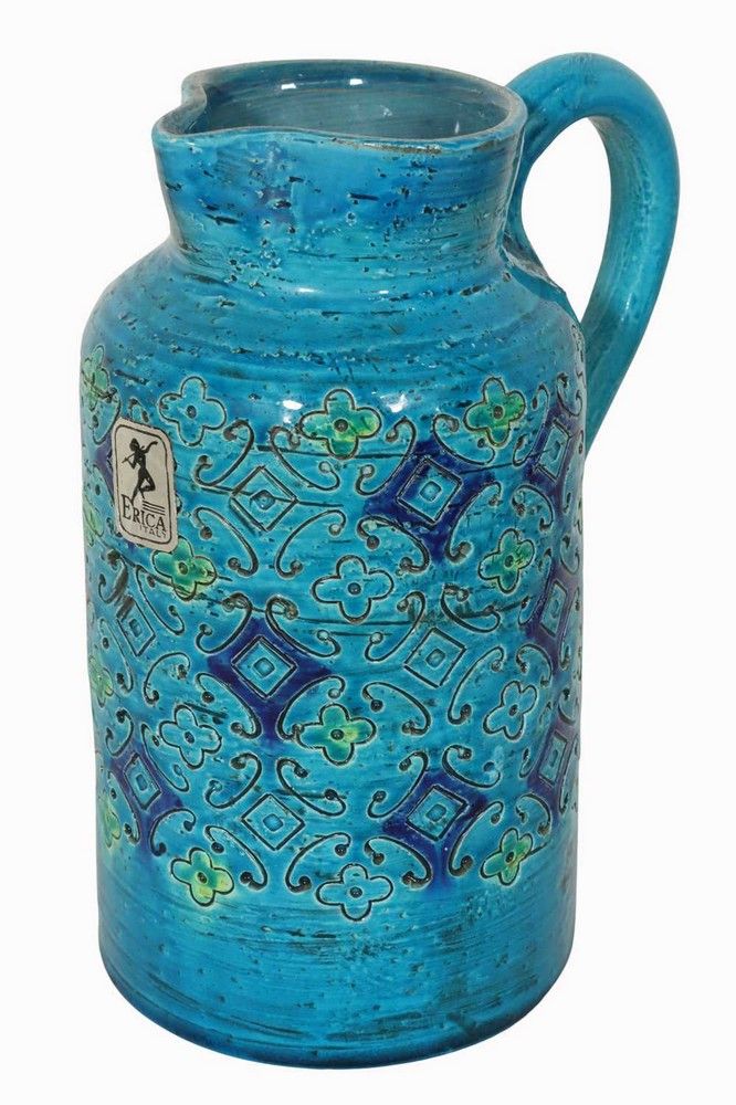 1960s Bitossi jug by Aldo Londi with blue glaze - Zother - 20th Century ...
