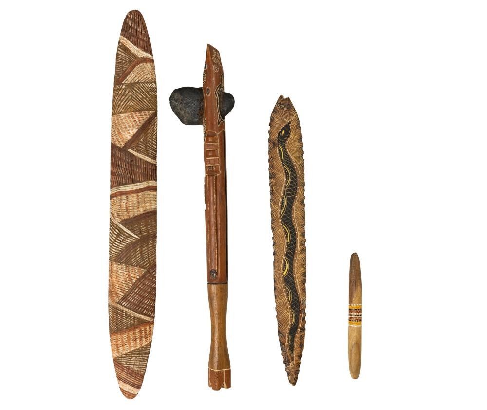 Northern Australian Aboriginal Objects: Shields, Axe, Dance Board ...