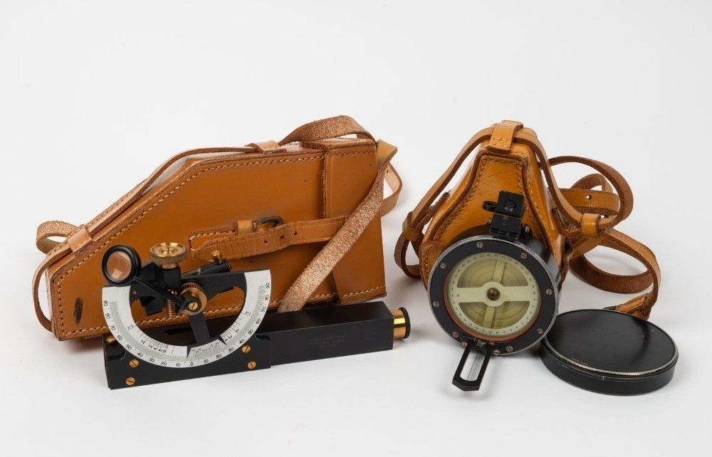 Abney Level Clinometer & Field Compass in Leather Cases - Zother ...