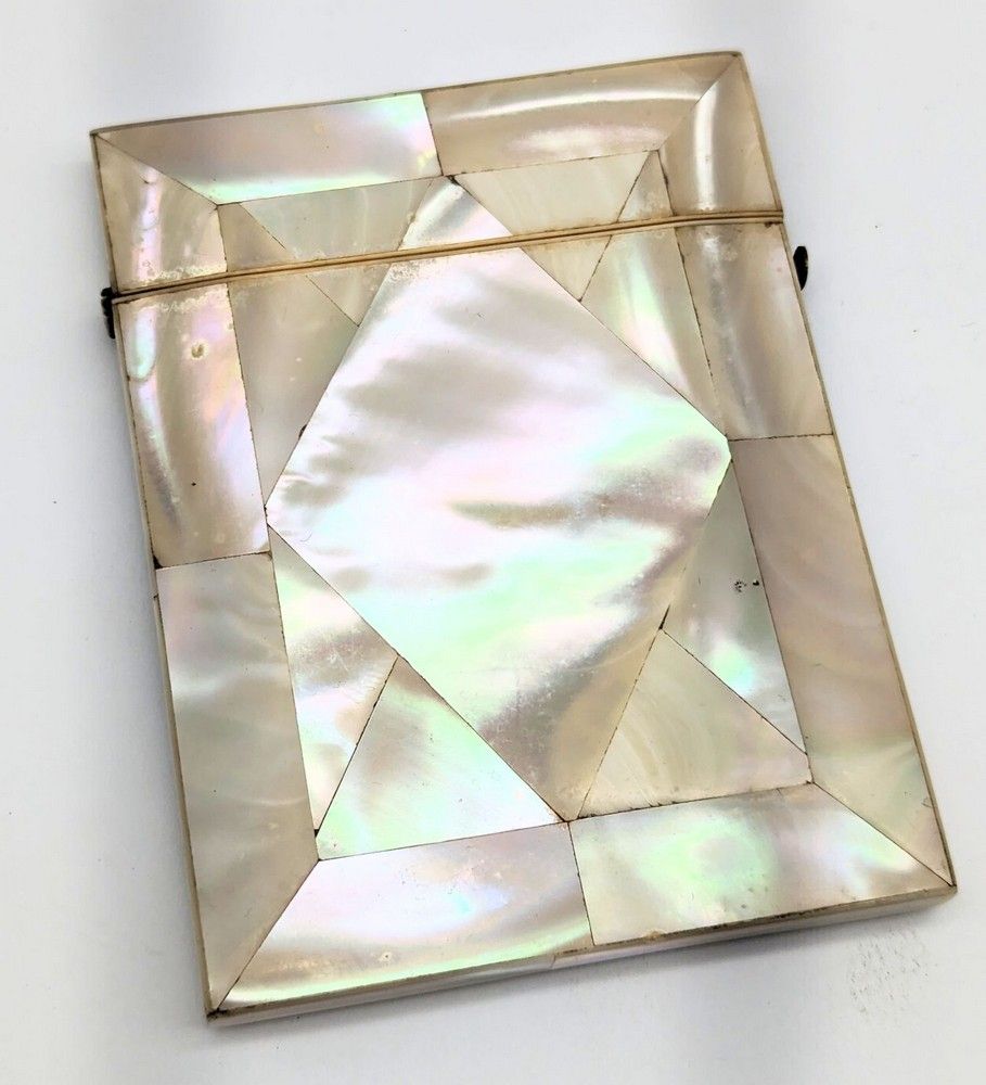 Victorian Mother of Pearl Travel Card Case - Elegant Accessory - Card ...