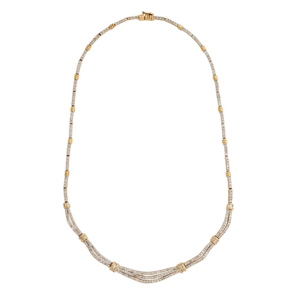 Graduated Diamond Swag Collier in 14ct Gold, 4.50ct Diamonds - Necklace ...