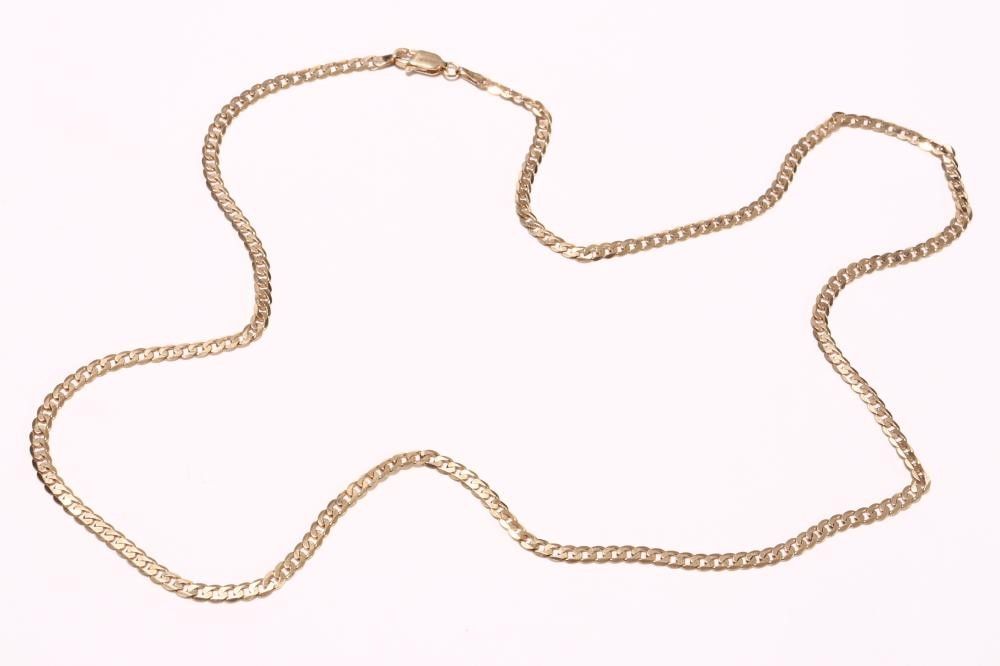 Italian 9ct Yellow Gold Curb Link Chain, 55cm, 6.43gm - Necklace/Chain ...