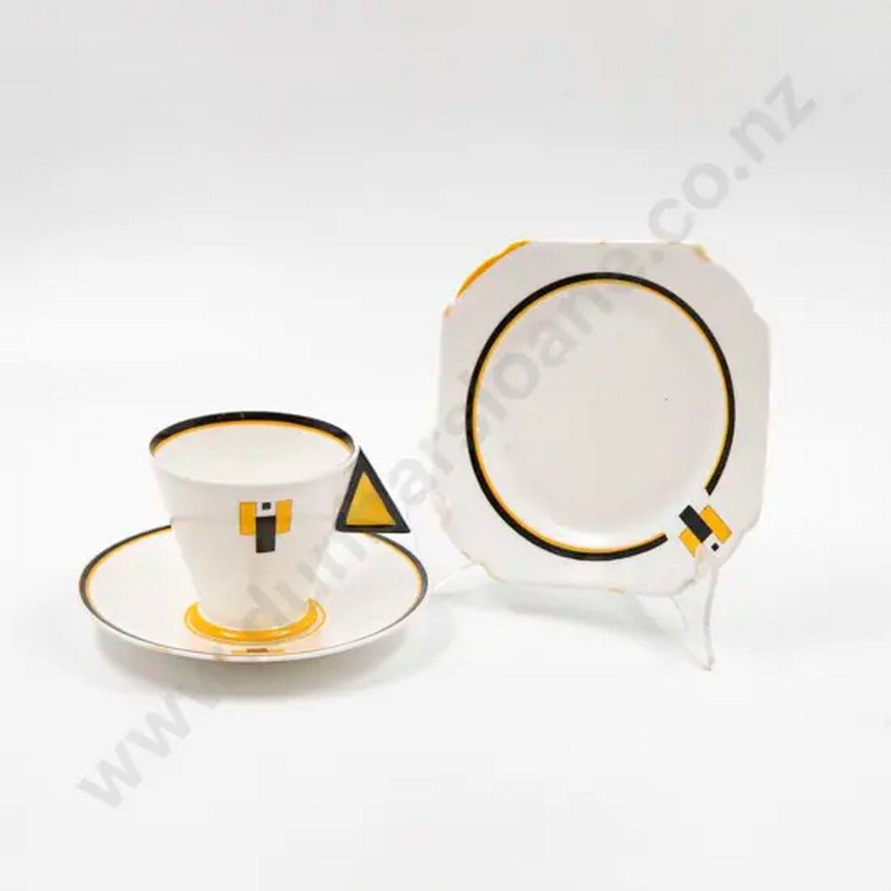 Shelley Art Deco Tea Set with Triangular Handle - Shelley - Ceramics