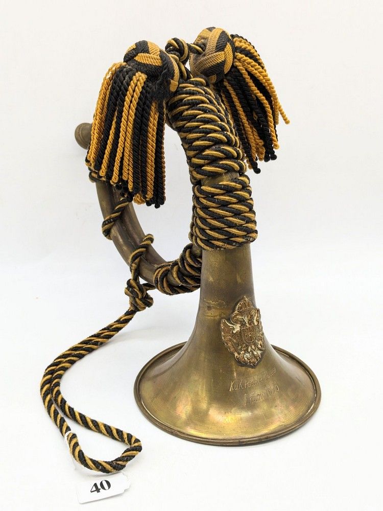 Bavarian Brass Post Horn with Lanyard and Tassels, 1866 - Horns ...