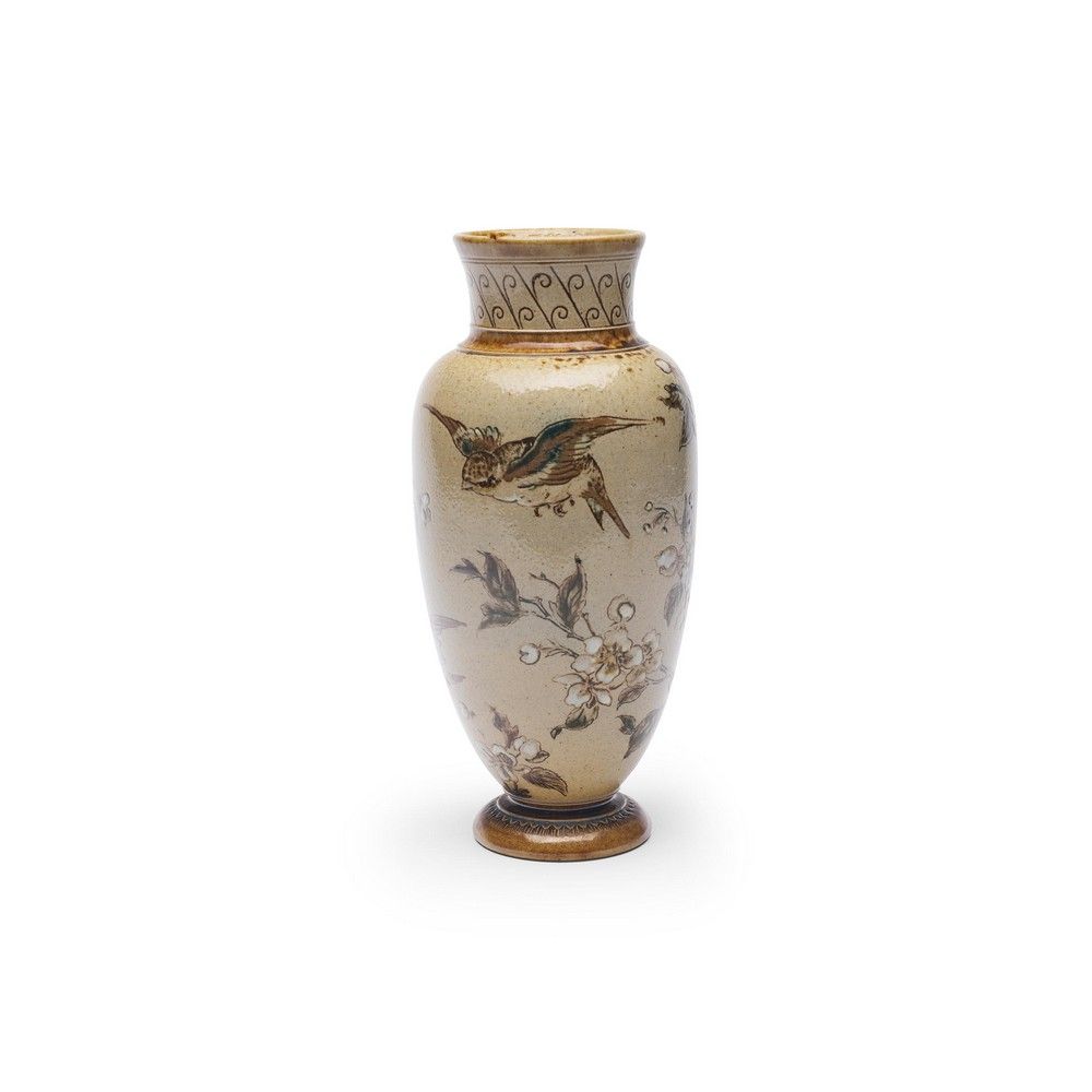 Martin Brothers Stoneware Vase with Finches and Apple Blossom - Martin ...