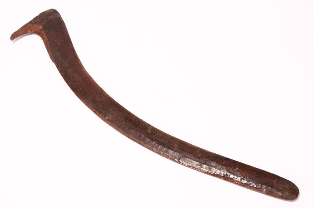 Aboriginal Hooked Boomerang with Fluted Stone Cut Design - Aboriginal ...