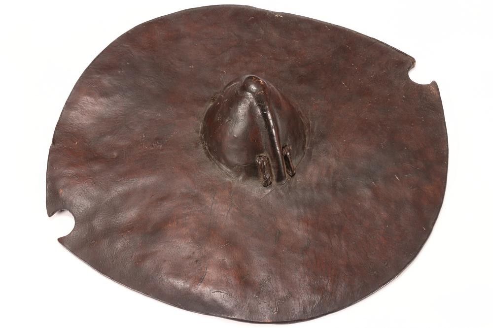 Sudanese Bedja Leather War Shield with Raised Central Boss - African ...