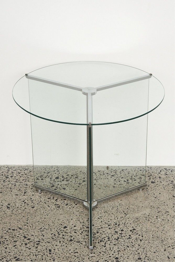 Adnet Style Chrome and Glass Side Table, Private Collection - European ...
