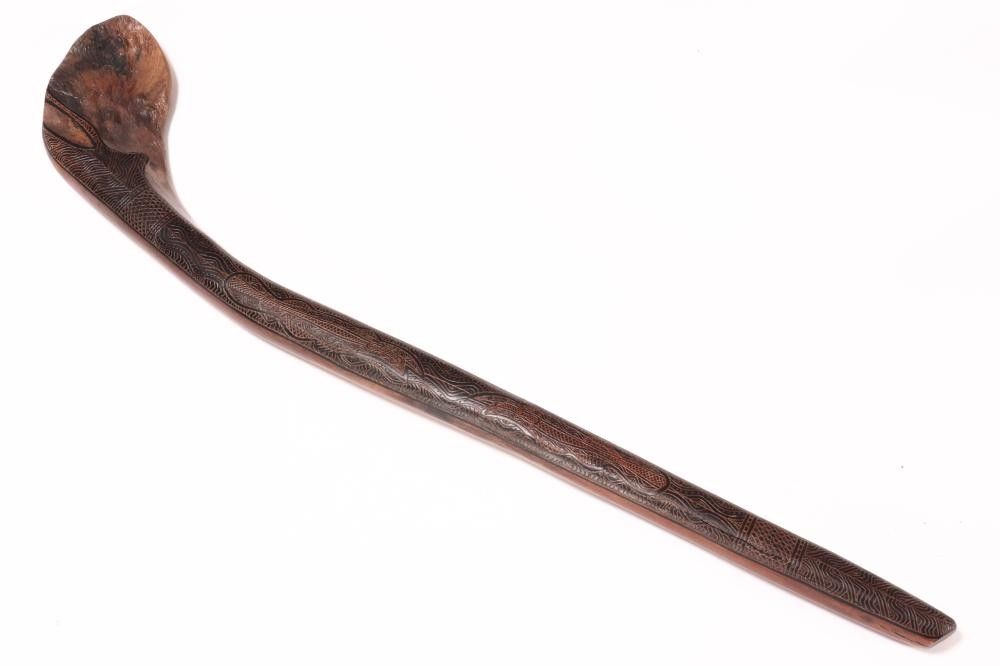Aboriginal ceremonial club with geometric and wave designs, Daintree ...