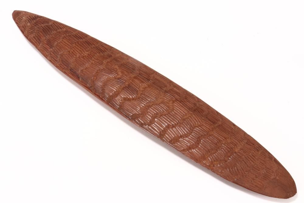 Aboriginal Message Stick with Waved Linear Fluting, 36cm Length ...