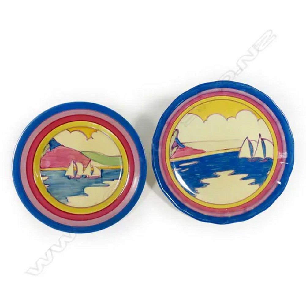 Clarice Cliff Bizarre 'Gibraltar' Plates - Seaside Collectable Pattern ...