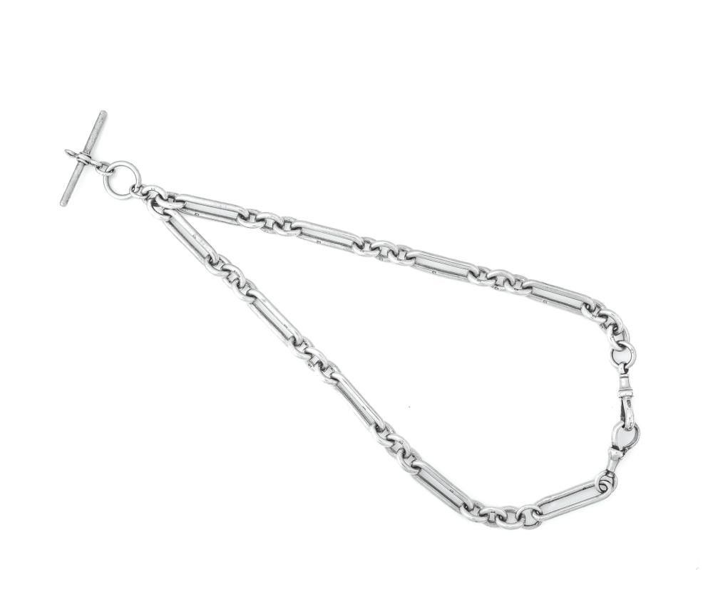 Antique Silver Fob Chain with British Hallmarks, 1900-1903 - Necklace ...