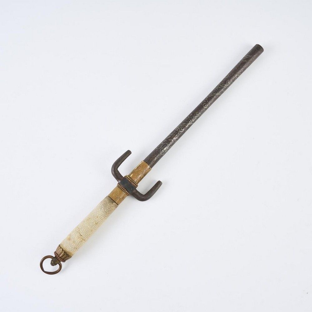 Edo Period Japanese Police Jitte with Dragon Inlay - Zother - Oriental