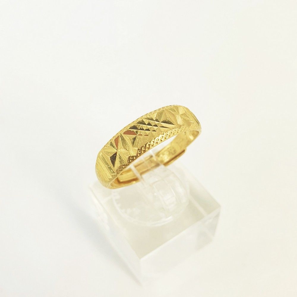 Chinese 9999 Yellow Gold Ring, 4.4g, Size P (Free) - Rings - Jewellery