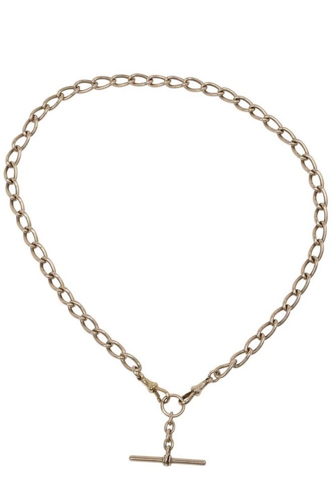 9ct Gold Fob Chain with Swivel Clips and T-Bar - Necklace/Chain - Jewellery