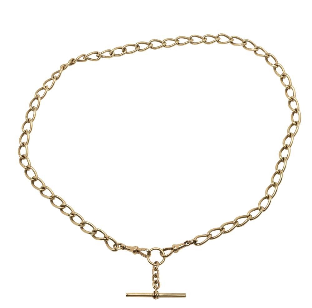 Gold Fob Chain with Swivel Clips and T-Bar, 51.15g - Necklace/Chain ...