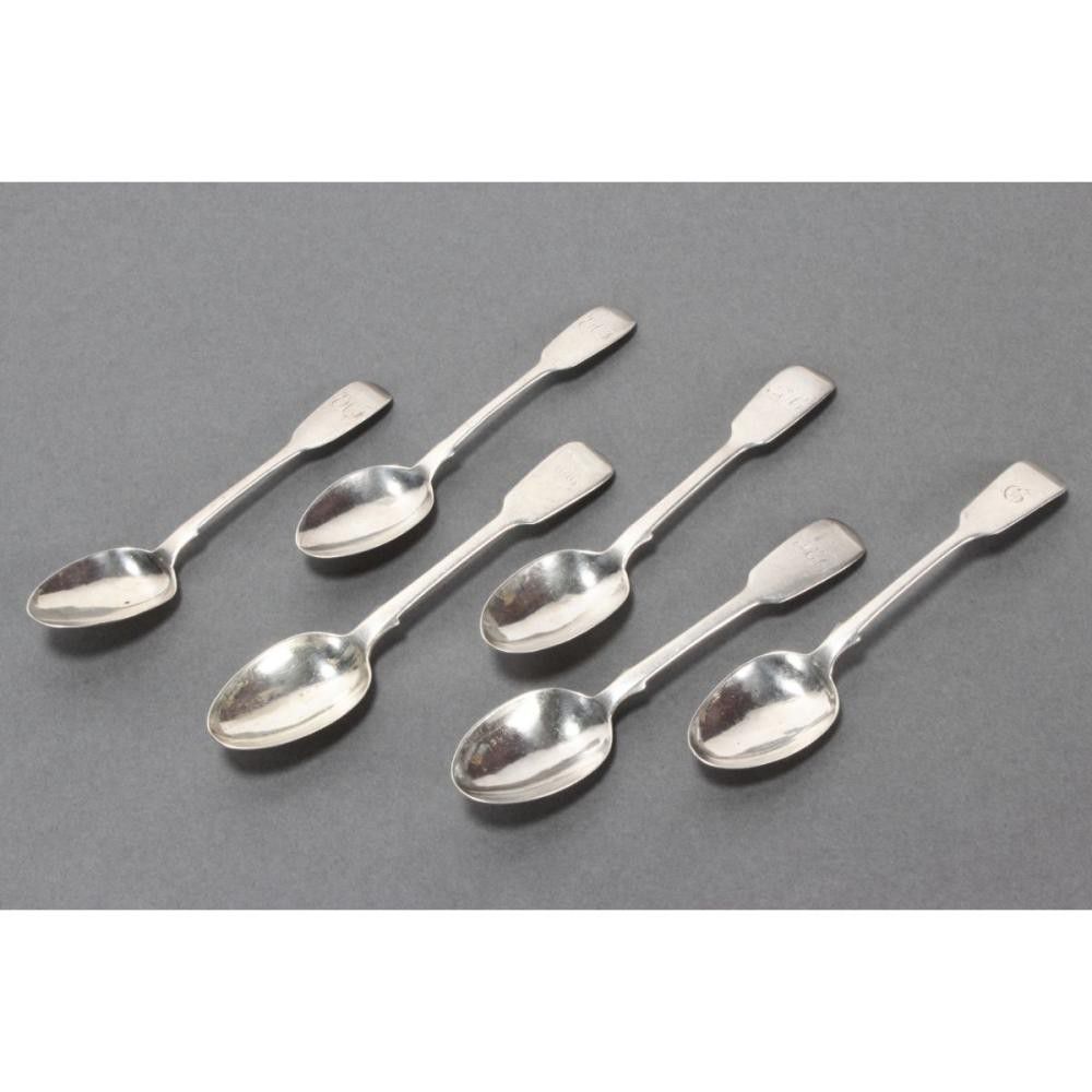 Victorian Sterling Silver Teaspoons, London Hallmarks, Fiddle Pattern ...