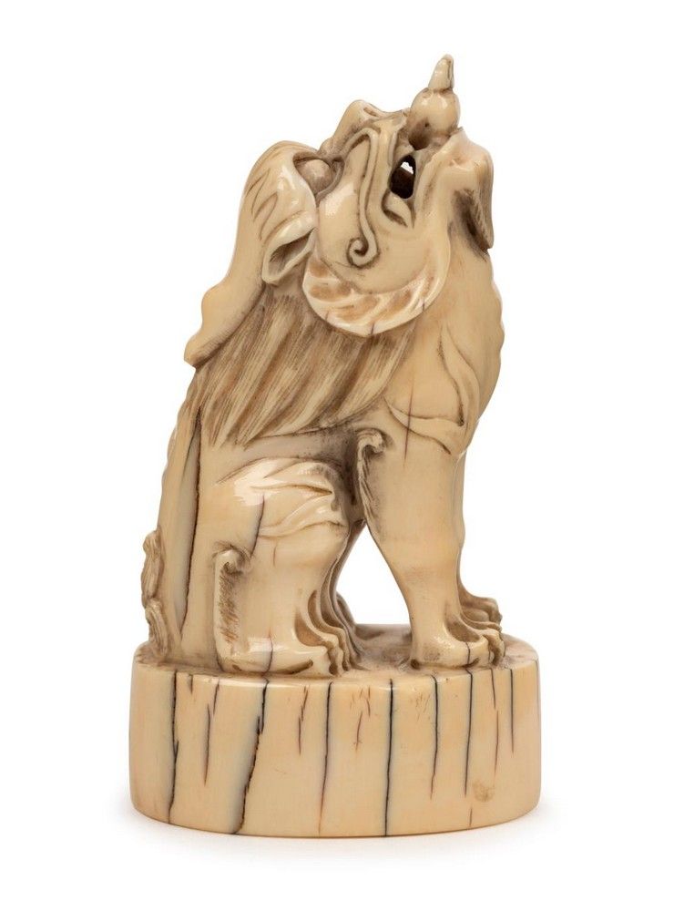 Antique Chinese Qing Dynasty Foo Dog Ivory Seal, 19th Century - Ivory ...