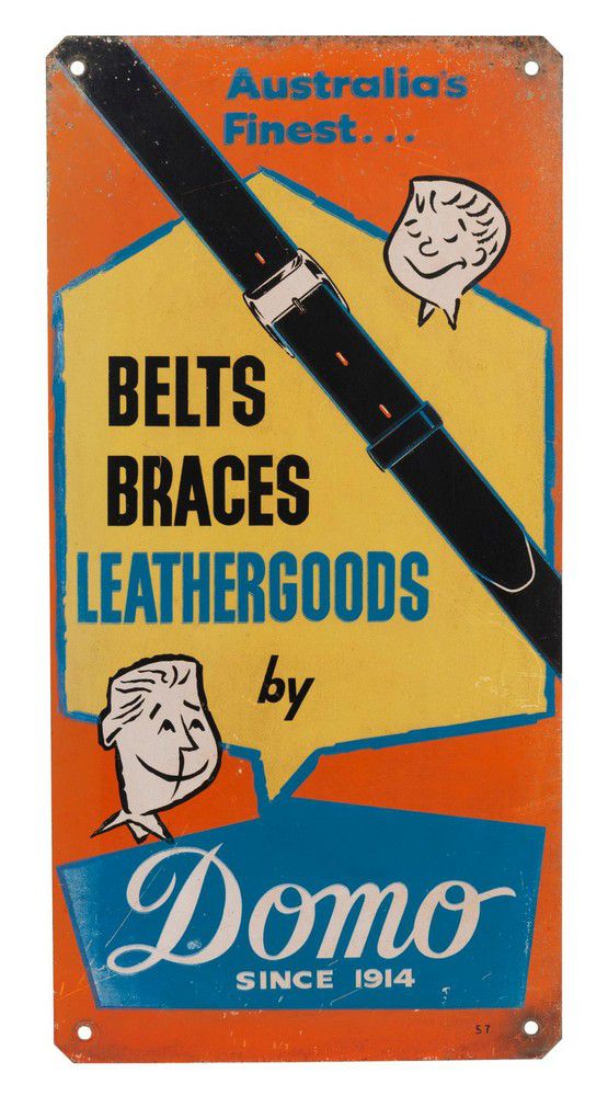 Vintage Metal Tram Signs: Motorists Swanston & Domo Belts - Zunknown ...