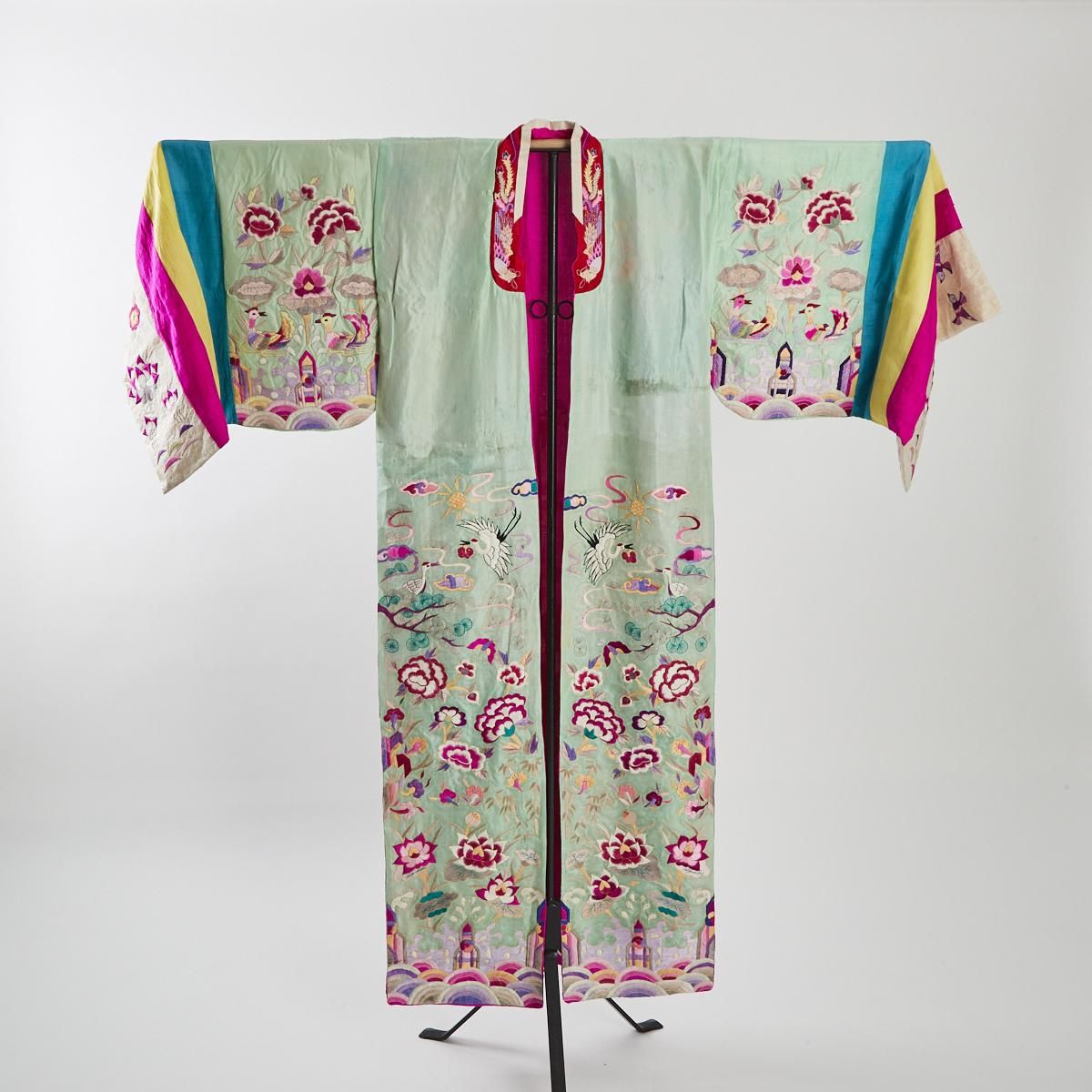 Hwalot ceremonial robe with inlaid flowers and cranes, 20th century ...