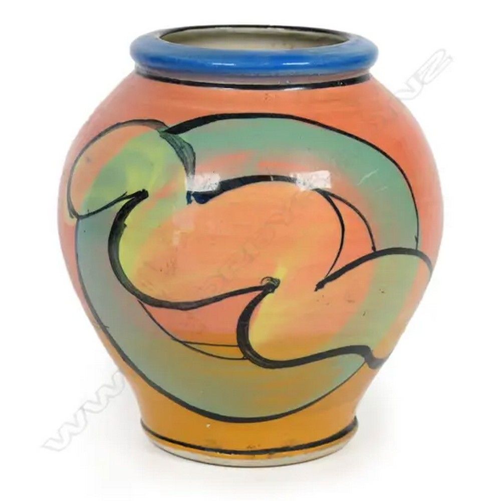 Modern Pastel Glazed Ovoid Vase by Andrew van der Putten - New Zealand ...
