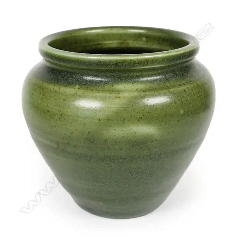 Green Glazed Squat Vase by Olive Jones, 1964 - New Zealand Potters ...