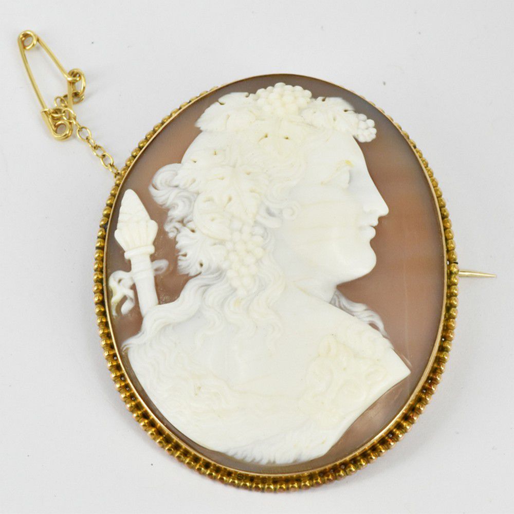 9ct Gold Antique Shell Cameo Brooch - Brooches - Jewellery