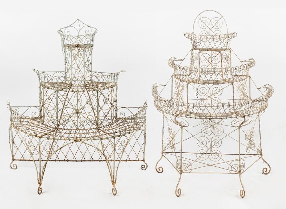 Victorian Wire-Work Tiered Pot Stands, 19th Century, 108cm High ...