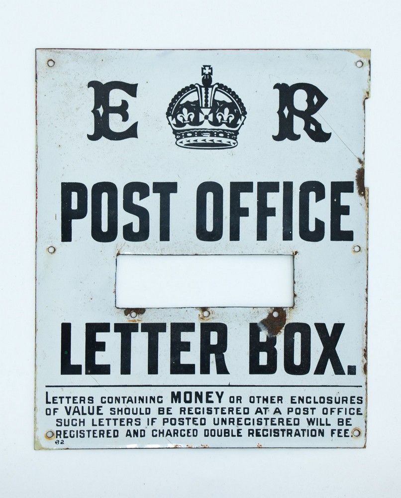 Mid-Century Enamel Post Office Letterbox Sign from John Lawford's ...