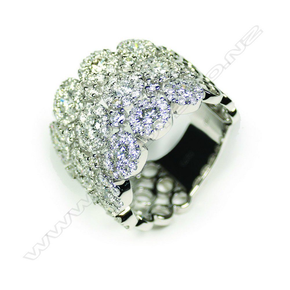 Triple Row Diamond Cluster Ring - 2.70ct TDW - Rings - Jewellery