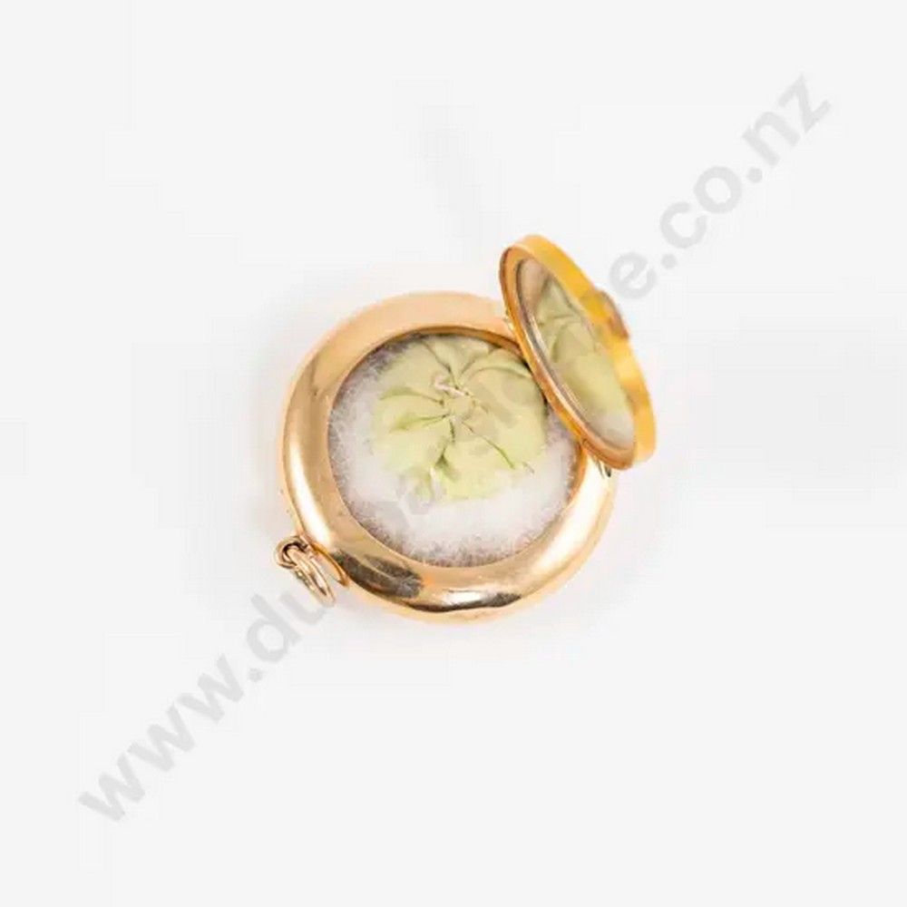 1922 Birmingham Adie Brothers Ltd 9ct Circular Powder Compact Purse ...