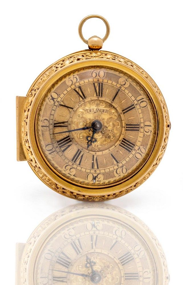 Rare Gold Clock-Watch by Daniel Delander, English Circa 1705 - Clocks ...