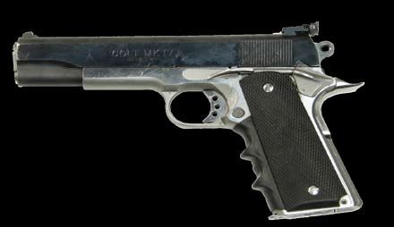 Stainless Colt Combat Elite .45 with Blue Frame & Pachmayn Grips ...