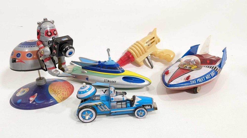 Vintage Space Toy Collection: Milky Way Boat, Stingray, Gun & More ...