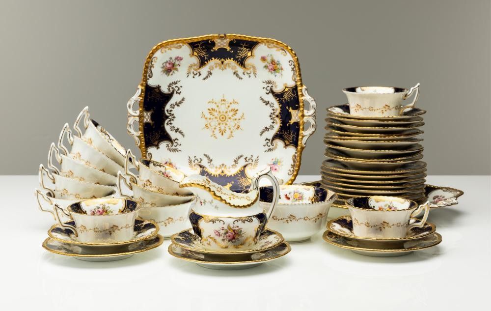 Coalport Floral Tea Service with Tray and 31 Pieces Total - Coalport ...