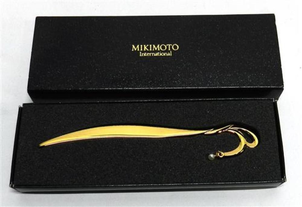 Mikimoto Akoya Pearl Bookmark in Gold Plate - Bookmarks - Sundries