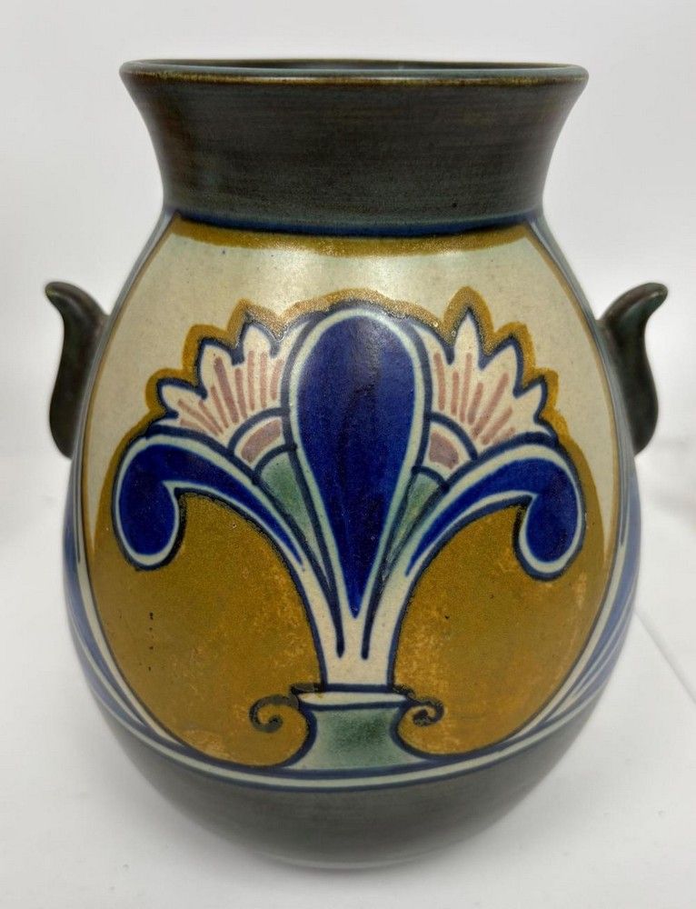 Art Nouveau Gouda Holland Damascus Pottery Vase, 17 cm Height - Gouda ...