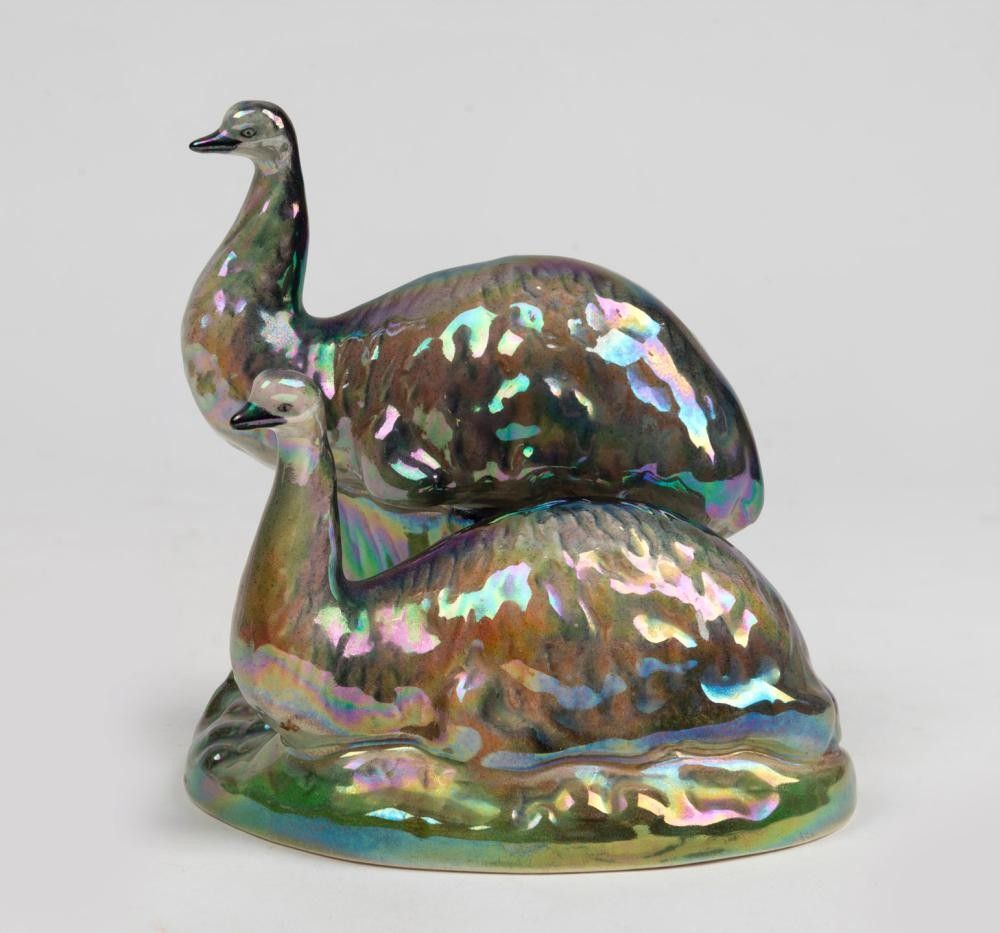 Wembley Ware Emu Ceramic Figure Group with Lustre Glaze - Wembley ...