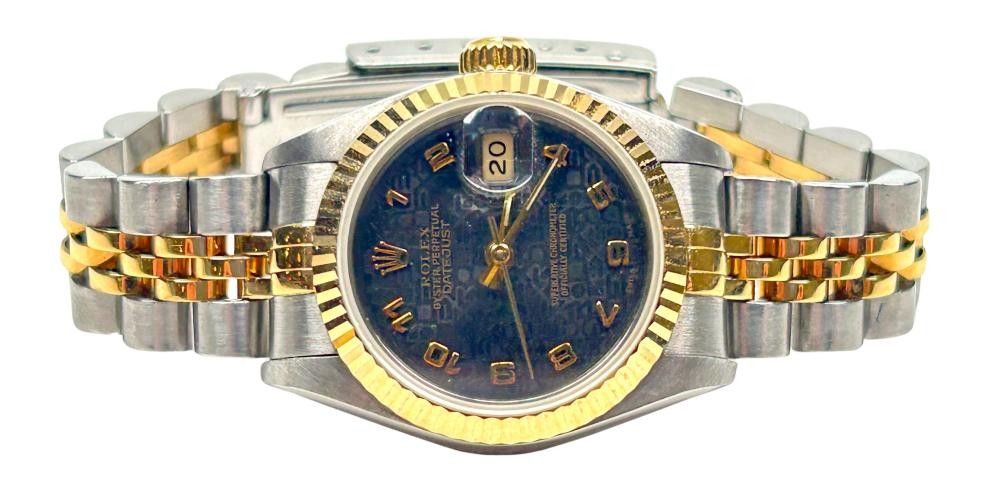 Rolex Datejust Ladies Watch with Sapphire Crystal and Gold Bezel ...