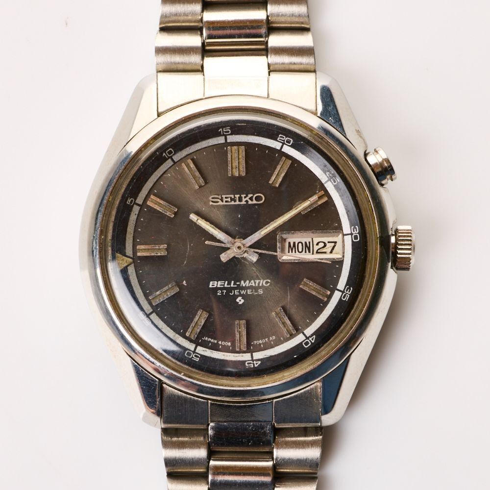 Seiko Bell-matic 27-Jewel Alarm Watch: 1967 Stainless Steel Classic ...