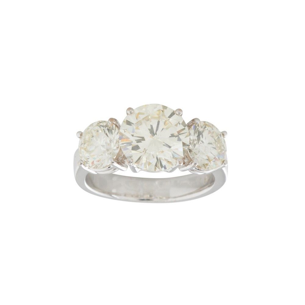 18ct White Gold Three Stone Diamond Ring with GSL Reports - Rings ...
