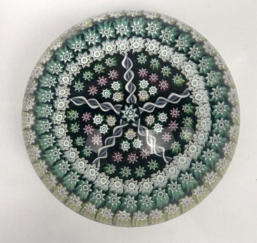 Perthshire Scotland Glass Star Flower Twisted Paperweight, 8cm Diameter ...