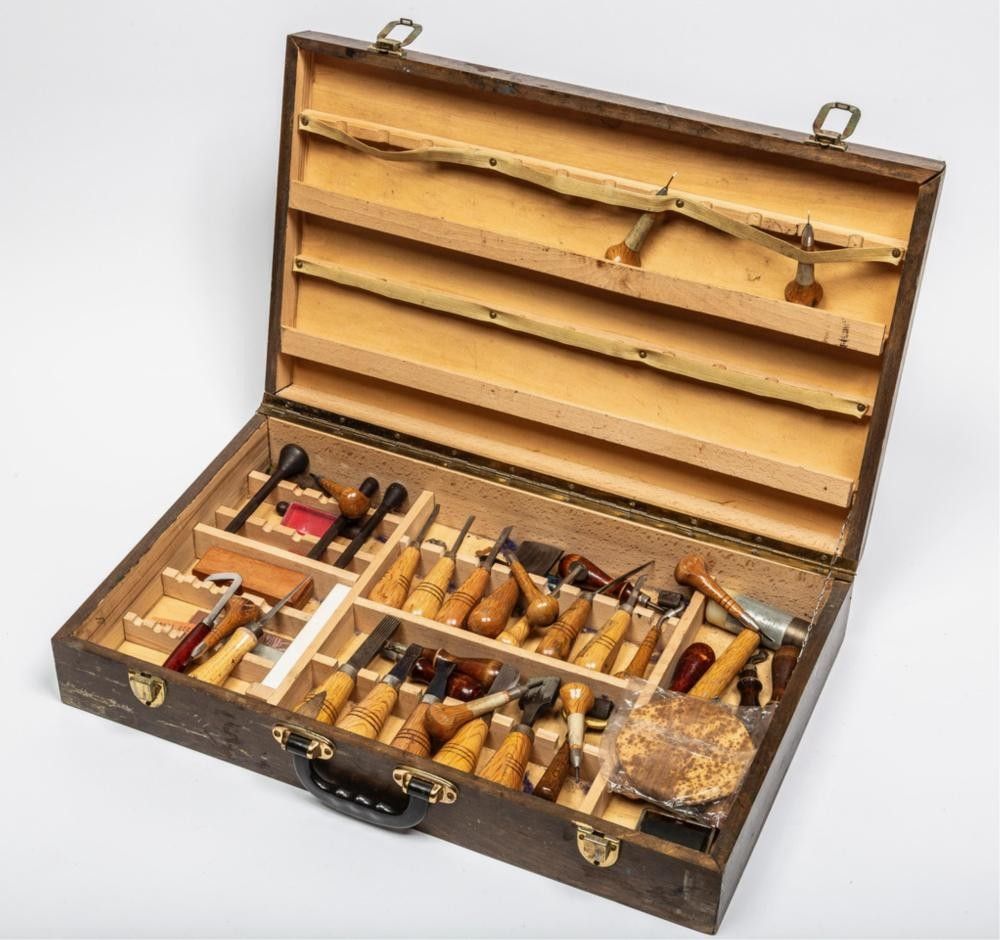 Printmaking Tools Set in Wooden Case: Etching, Intaglio, Engraving ...