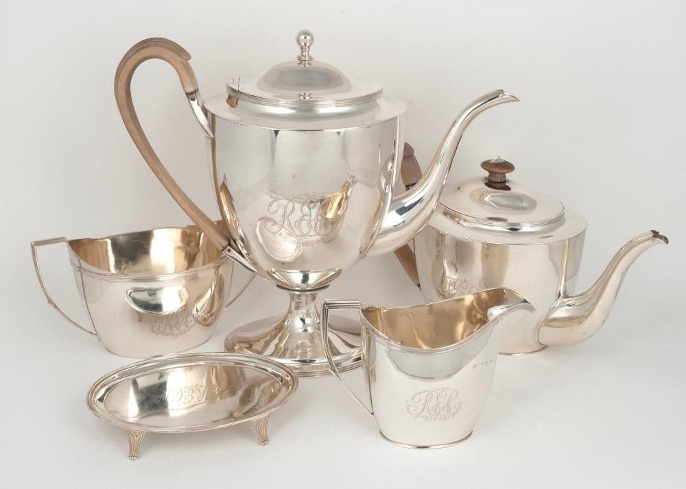 Georgian English Sterling Silver Tea Set with Engraved Monogram - Tea ...