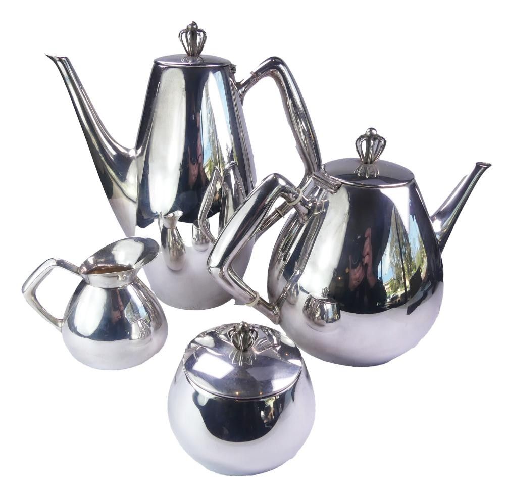 Mid-Century German Sterling Silver Tea Set by Otto Wolter - Tea ...