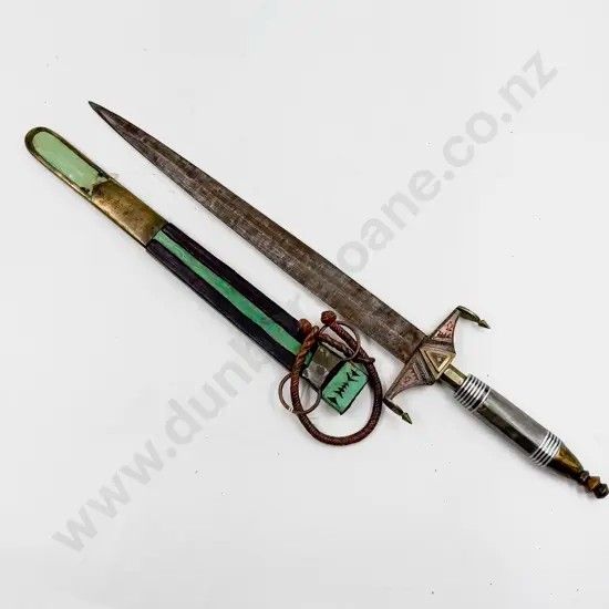 Vintage Tuareg Tribal Dagger with Horn and Metal Grip - African - Tribal