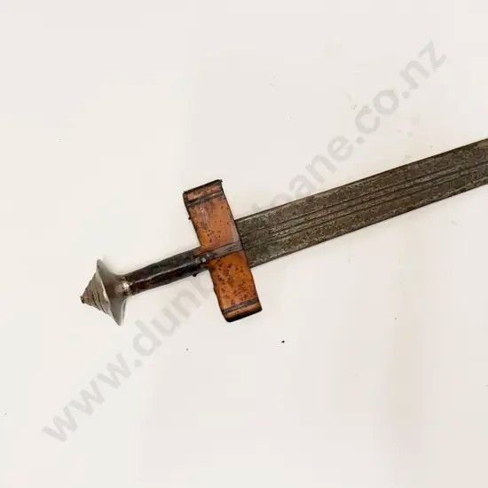 North African Takouba Tuareg Sword with Tooled Leather Scabbard ...