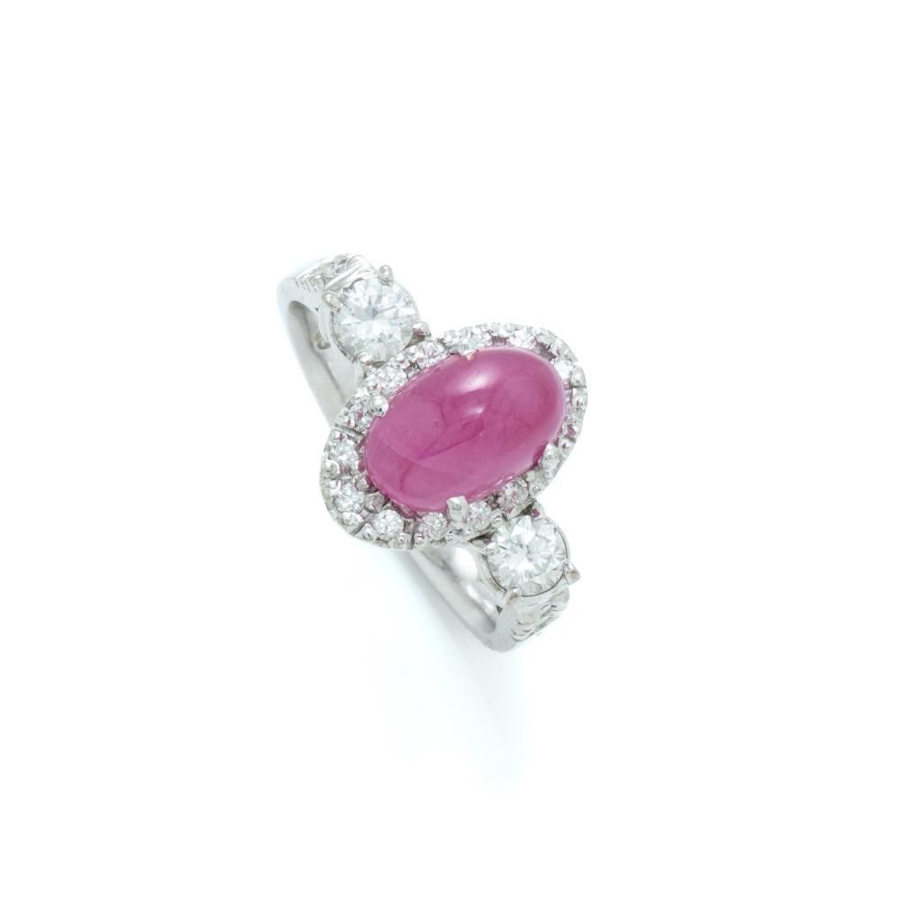 18ct Gold Ruby and Diamond Ring with 5ct Oval Ruby - Rings - Jewellery