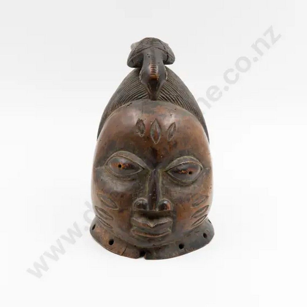 Yoruba Gelede Helmet Mask with Bird Surmount, 23 cmH - African - Tribal